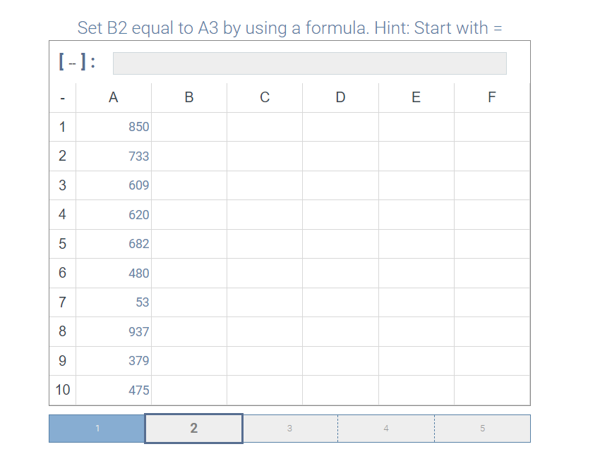Solved Set B2 equal to A3 by using a formula. Hint: Start | Chegg.com