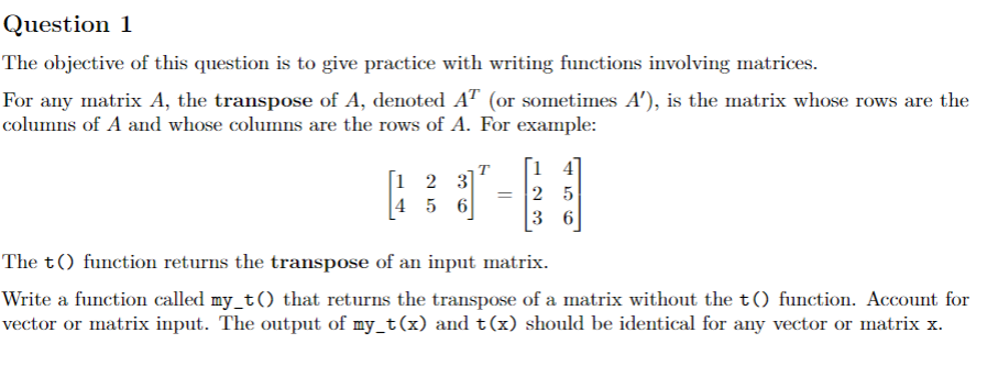 Solved The objective of this question is to give practice | Chegg.com