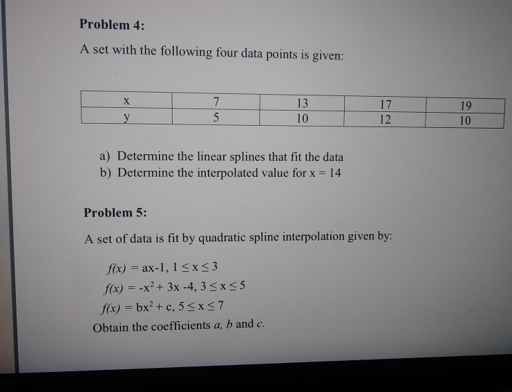 Solved Problem 4 A Set With The Following Four Data Points