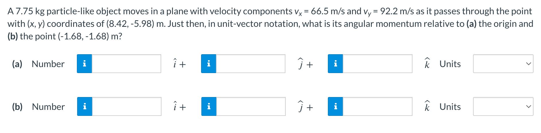 Solved A 7.75 kg particle-like object moves in a plane with | Chegg.com
