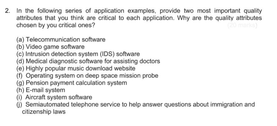Solved 2. In the following series of application examples, | Chegg.com