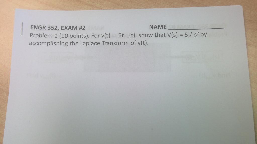 Solved ENGR 352, EXAM \#2 NAME Problem 1 (10 points). For | Chegg.com