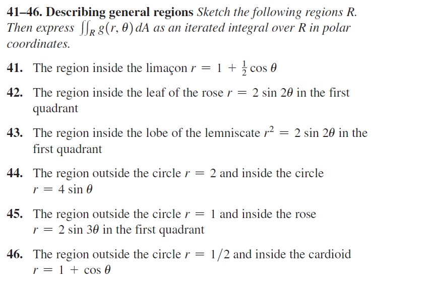 Solved = 41–46. Describing general regions Sketch the | Chegg.com