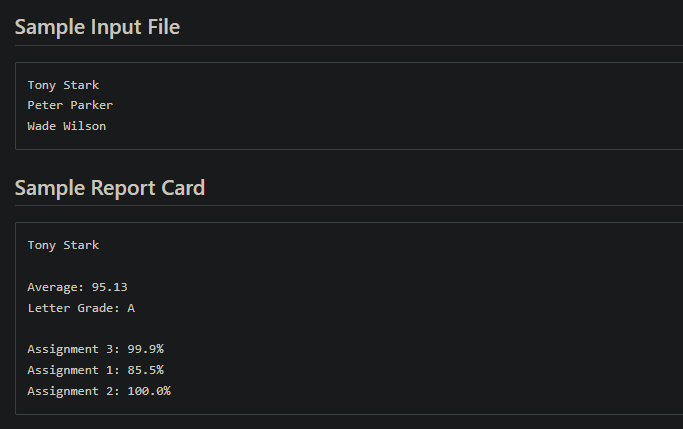 Solved Report Card Generator Create a program that allows | Chegg.com