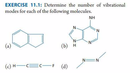 Solved EXERCISE 11.1: Determine the number of vibrational | Chegg.com