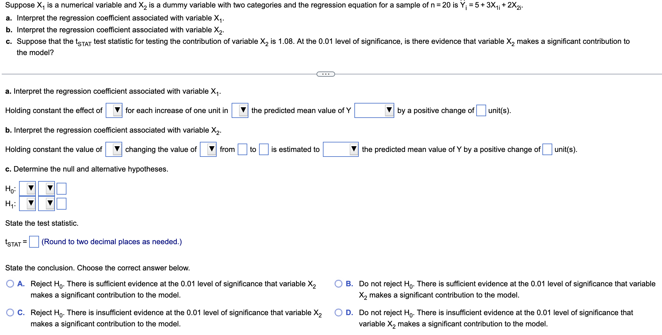 Solved Suppose X1 is a numerical variable and X2 is a dummy | Chegg.com