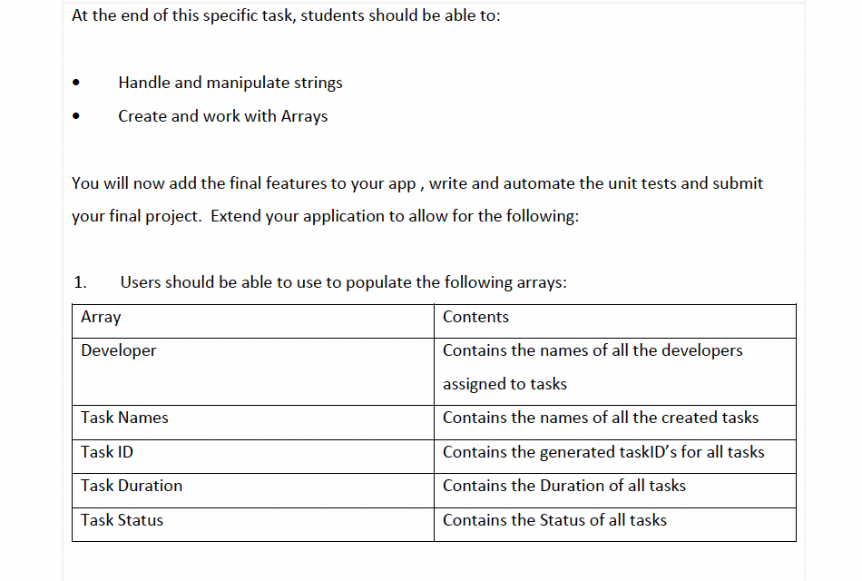 Solved At the end of this specific task, students should be | Chegg.com Solved At the end of this specific task, students should be | Chegg.com