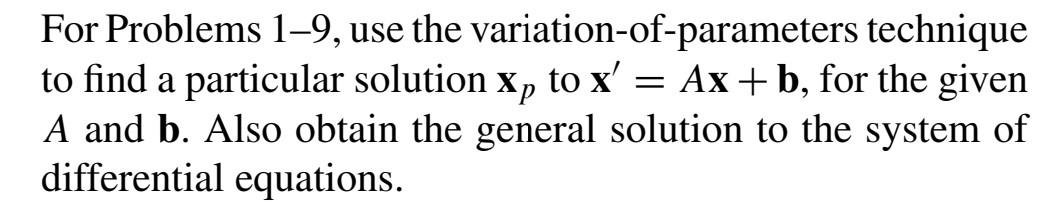 Solved For Problems 1−9, use the variation-of-parameters | Chegg.com