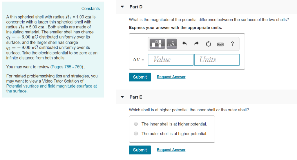 Solved Part A Constants A thin spherical shell with radius | Chegg.com