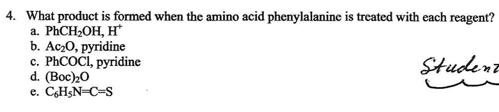 Solved 4. What product is formed when the amino acid | Chegg.com