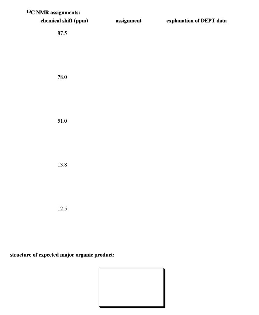 Solved REPORT FORM: NMR SPECTROSCOPY 1H NMR assignments: | Chegg.com