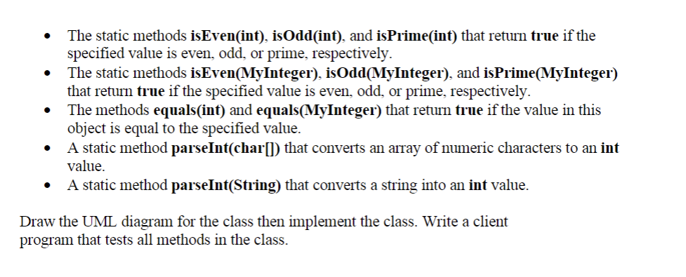 Solved . Design a class named MyInteger. The class contains: | Chegg.com Solved . Design a class named MyInteger. The class contains: | Chegg.com
