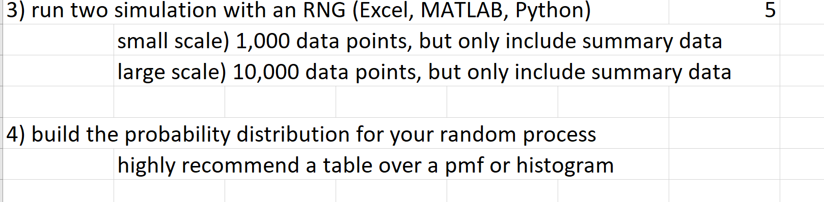 5 3) run two simulation with an RNG (Excel, MATLAB, | Chegg.com