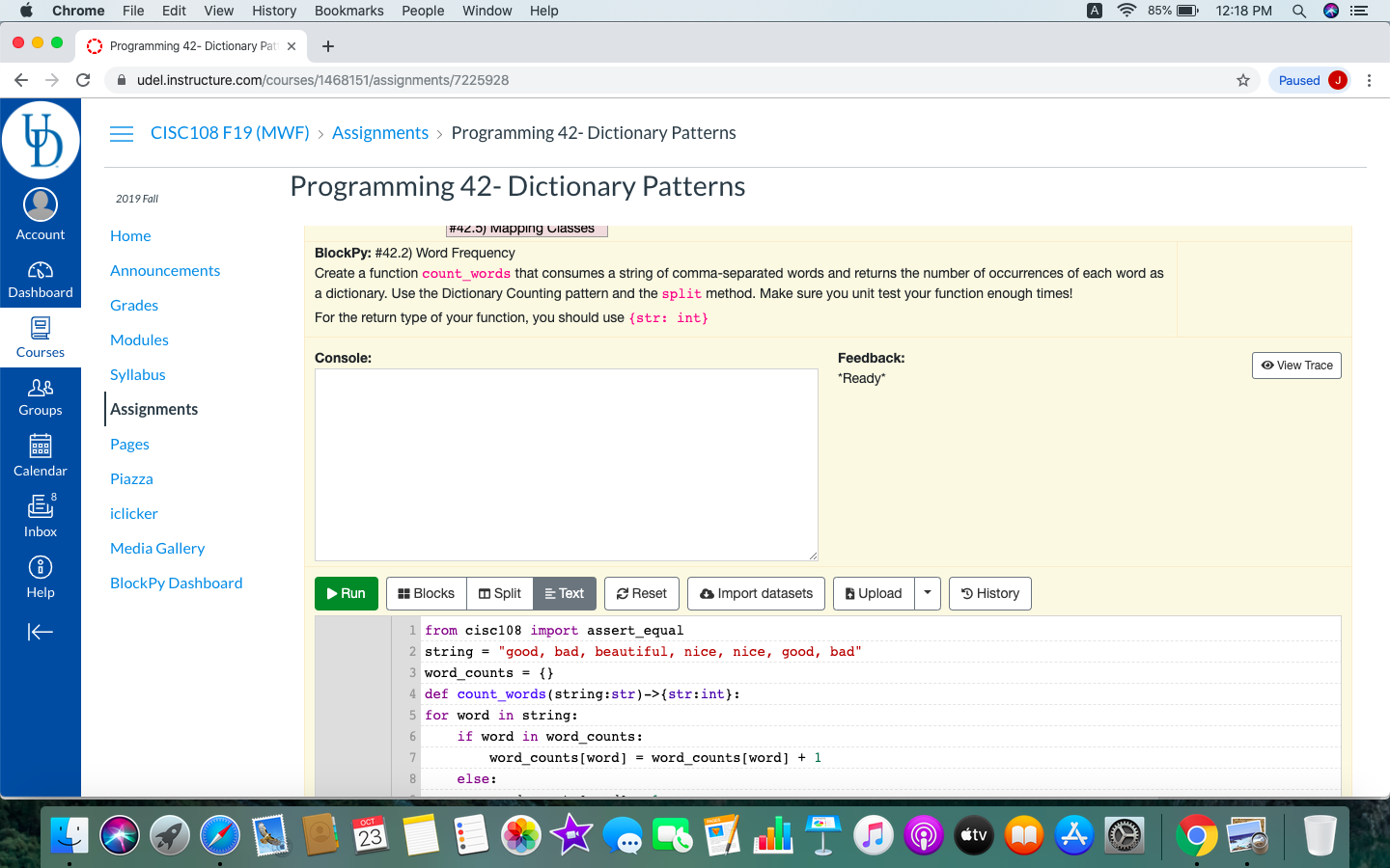 Solved Ś Chrome File Edit View History Bookmarks People | Chegg.com