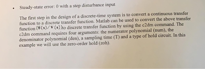 Solved Steady-state error: 0 with a step disturbance input | Chegg.com