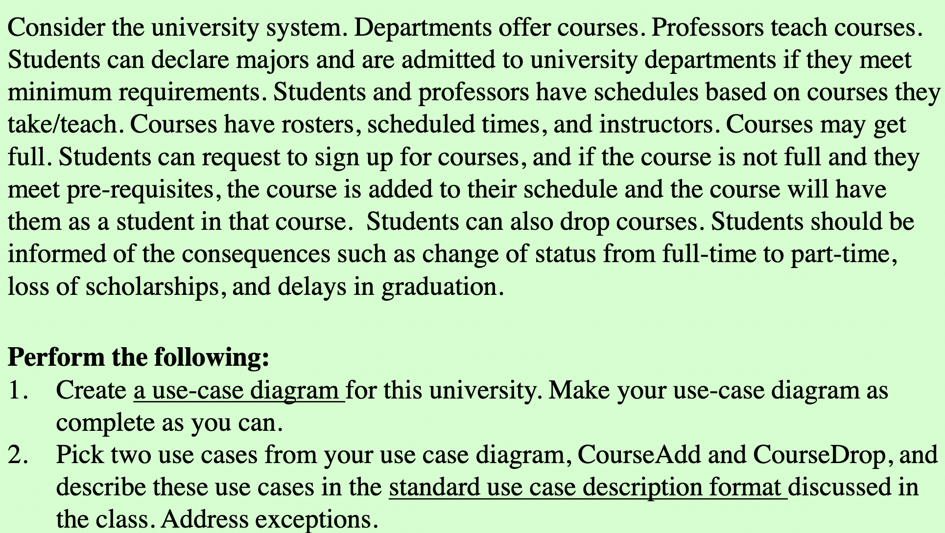 Solved Consider the university system. Departments offer | Chegg.com