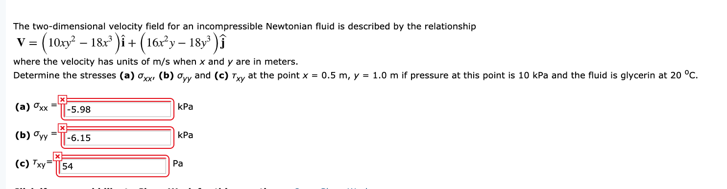 Solved The two-dimensional velocity field for an | Chegg.com