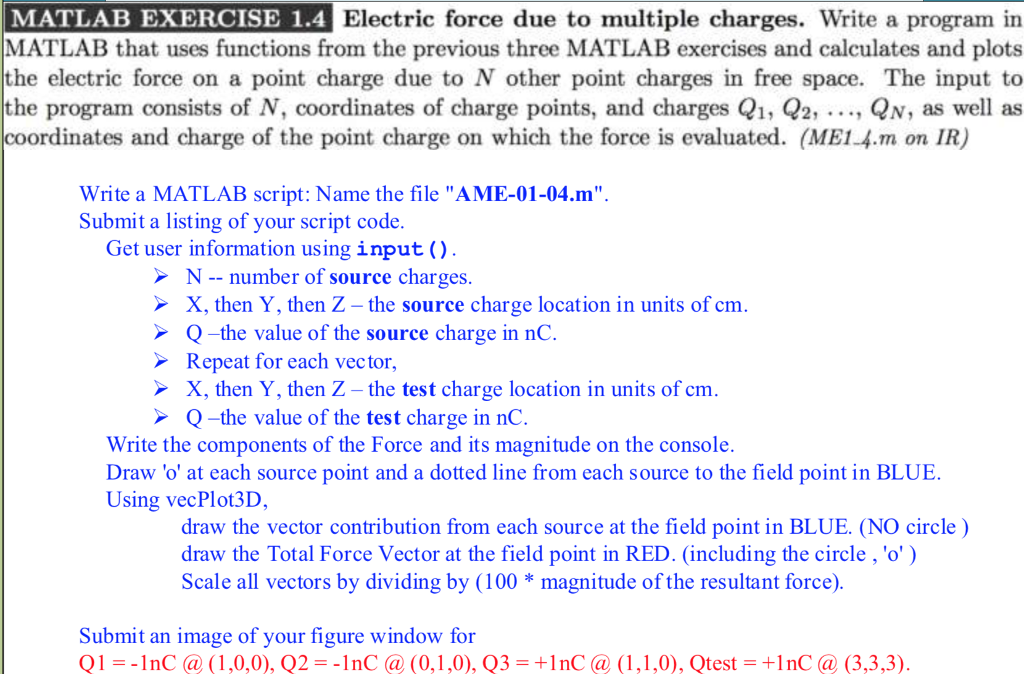 Solved MATLAB EXERCISE 1.4 MATLAB that uses functions from | Chegg.com