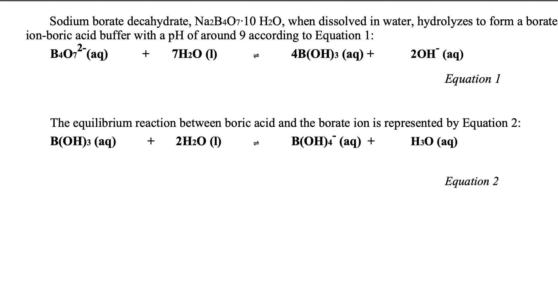 Solved Sodium borate decahydrate, Na2 B4O7⋅10H2O, when | Chegg.com