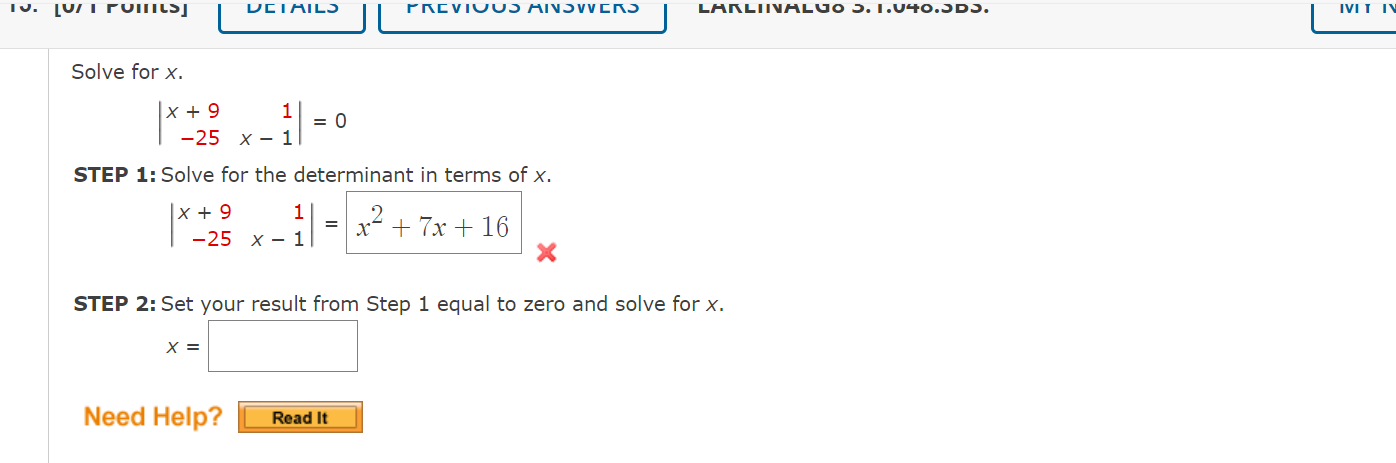 Solved Use expansion by cofactors to find the determinant of | Chegg.com