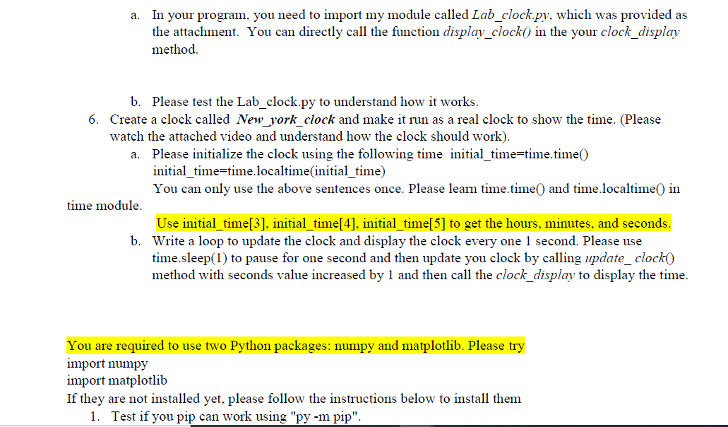 Solved We will incrementally build a simple class (a Clock | Chegg.com