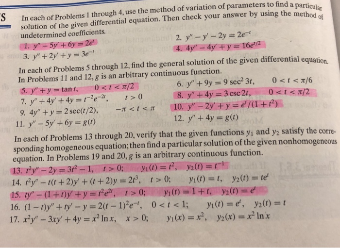 Solved SIn each of Problems 1 through 4, use the method of | Chegg.com
