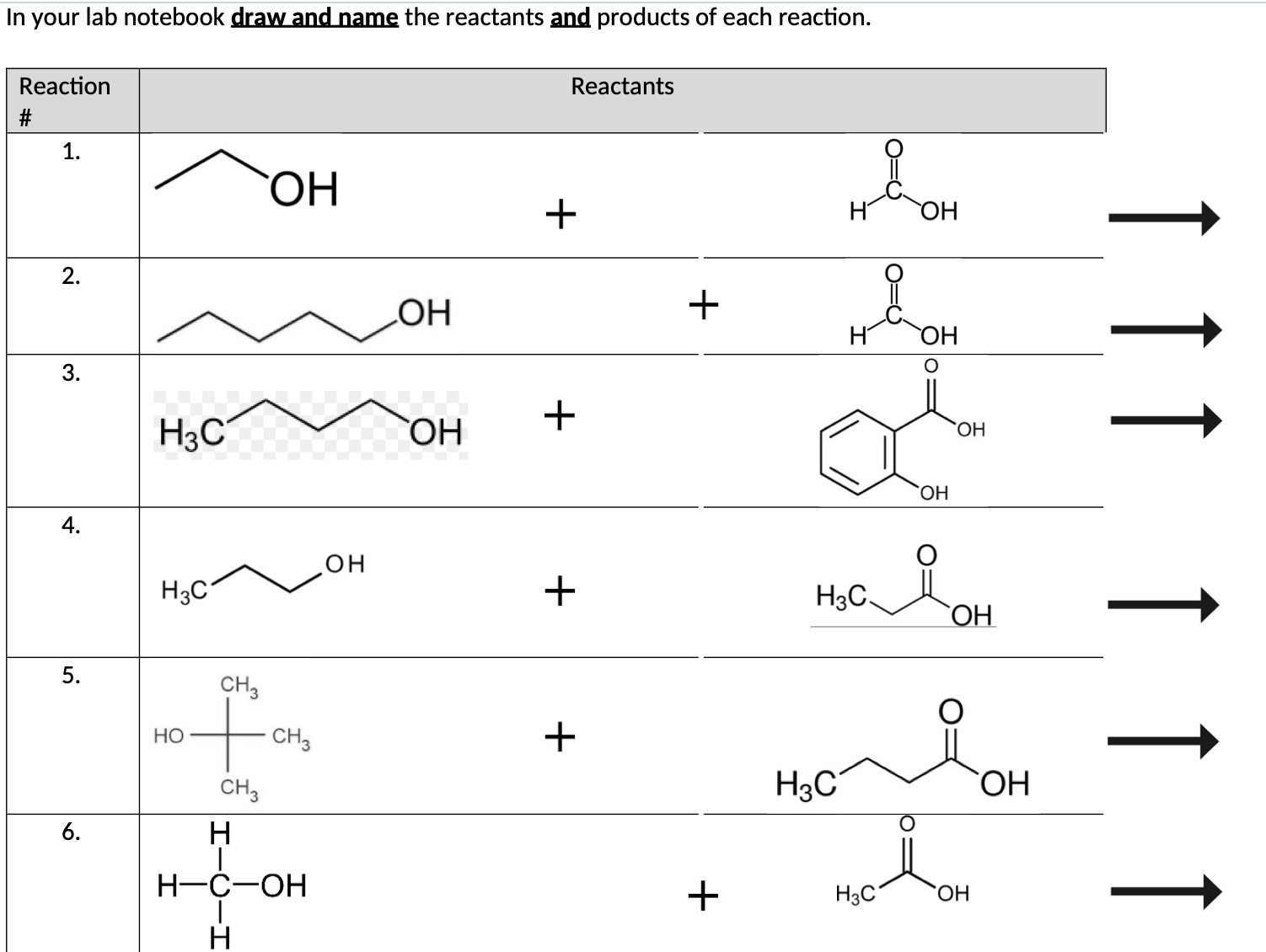 Solved In your lab notebook draw and name the reactants and | Chegg.com