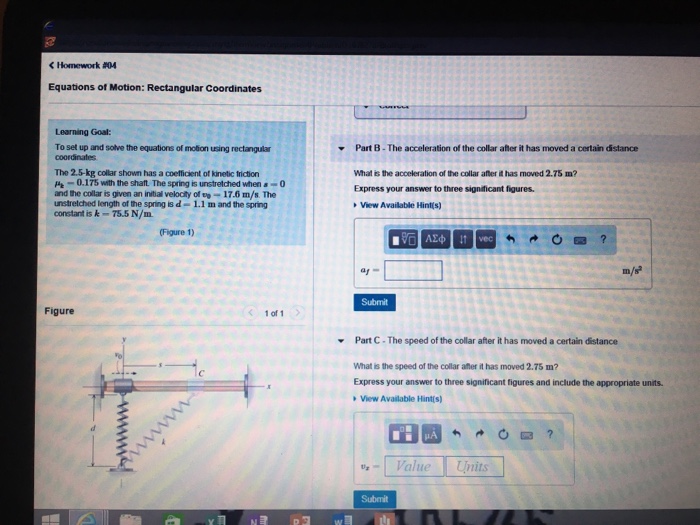 Solved Equations of Motion: Rectangular Coordinates Learning | Chegg.com