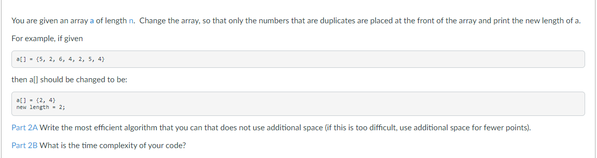 Solved You are given an array a of length n. Change the | Chegg.com