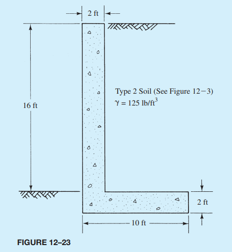 Solved A proposed L-shaped reinforced-concrete retaining | Chegg.com