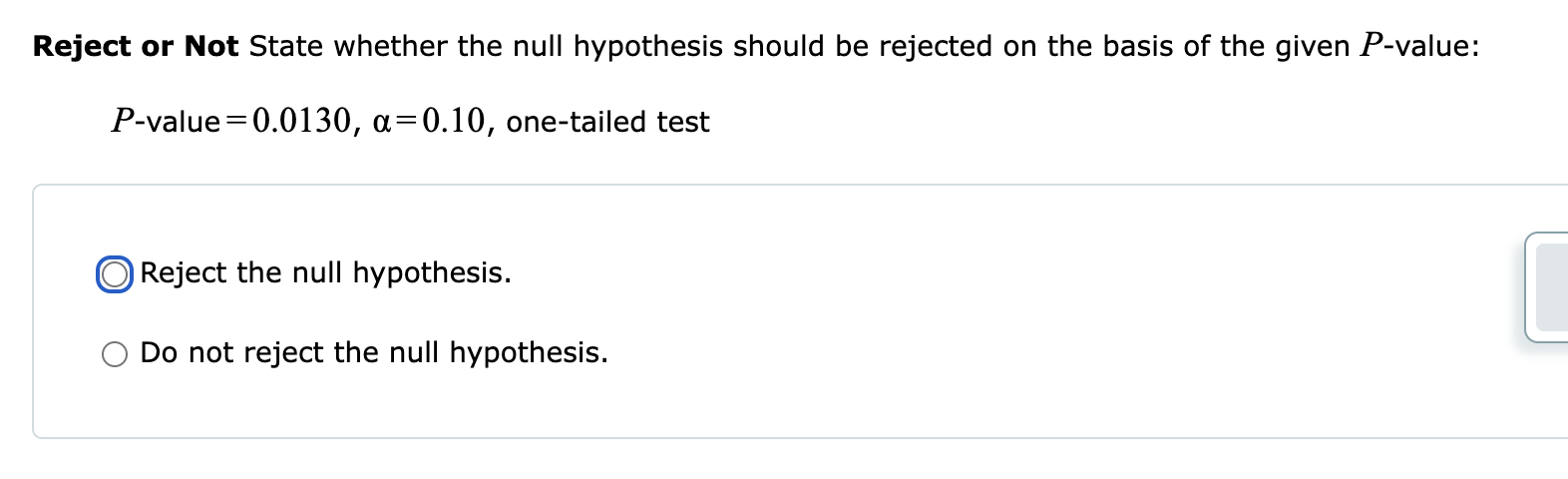 Solved Reject or Not State whether the null hypothesis | Chegg.com
