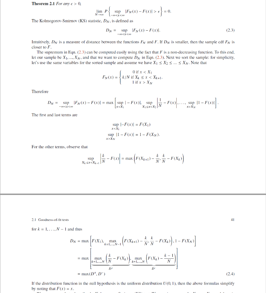 Solved According to the Kolmogorov-Smirnov (KS) statistic, | Chegg.com