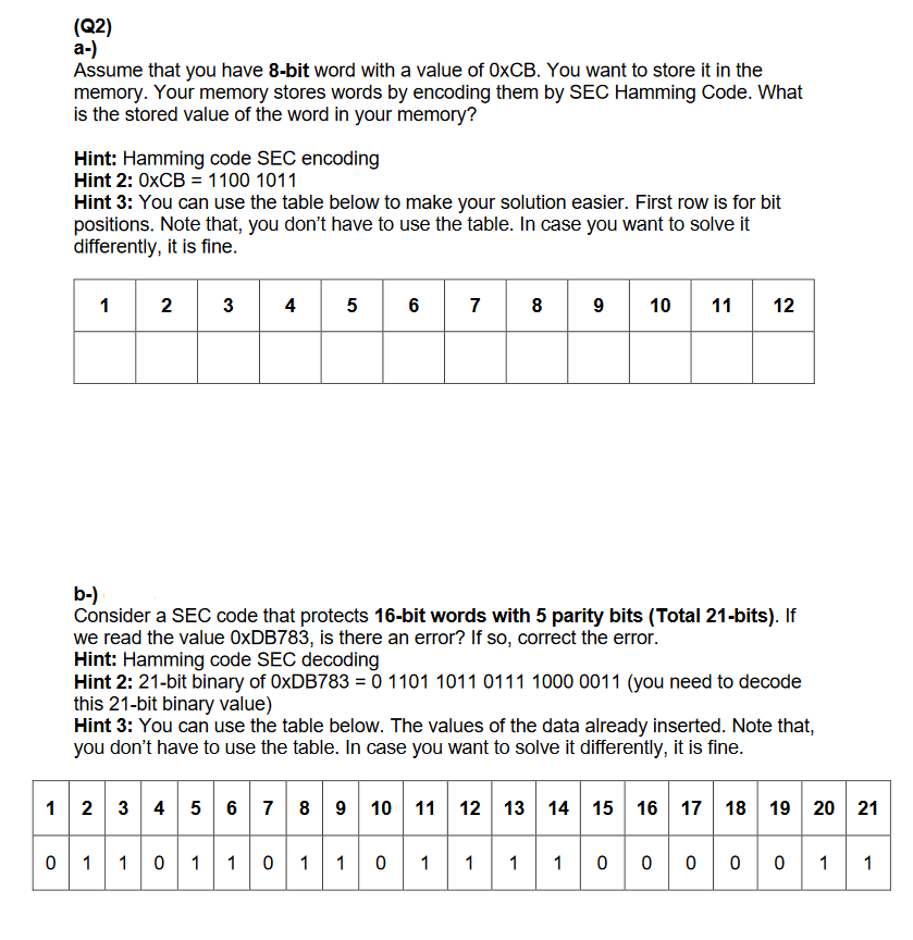 Solved a-) Assume that you have 8-bit word with a value of | Chegg.com