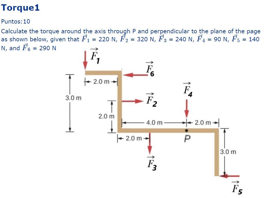 Solved Calculate the torque around the axis through P and | Chegg.com