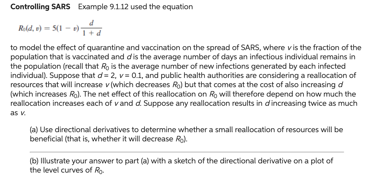 Solved Controlling SARS Example 9.1.12 used the equation | Chegg.com
