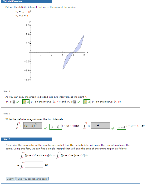Solved Tutorial Exercise Set up the definite integral that | Chegg.com