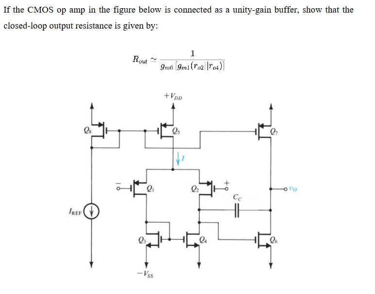 Solved Show me ﻿the steps to ﻿solveIf ﻿the CMOS op ﻿amp in | Chegg.com