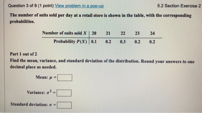Solved Question 3 of 8 (1 point) View problem in a pop-up | Chegg.com