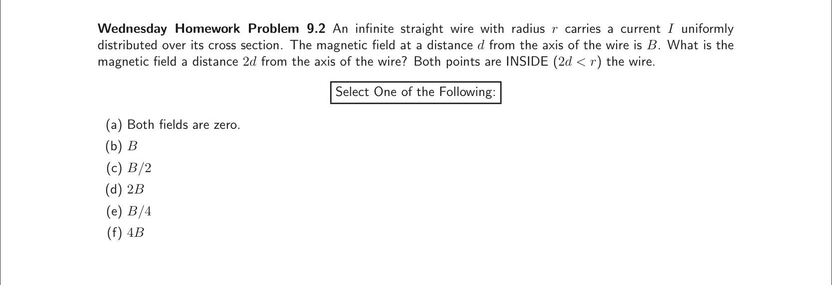 Solved Wednesday Homework Problem 9.2 An infinite straight | Chegg.com