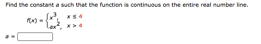 Solved Find the constant a such that the function is | Chegg.com