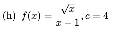Solved 6-1. For each function f below, determine f′(c) for | Chegg.com