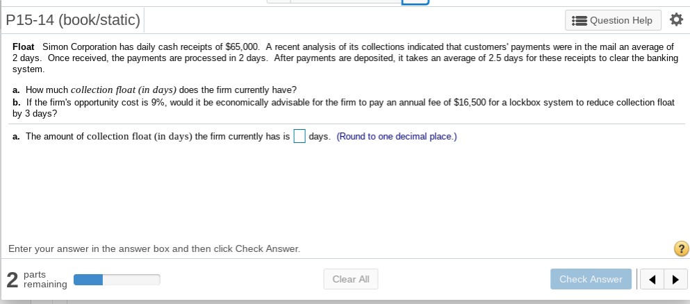 Solved P15-14 (book/static) E Question Help Float Simon | Chegg.com