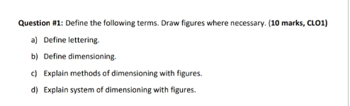 Solved Question #1: Define the following terms. Draw figures | Chegg.com