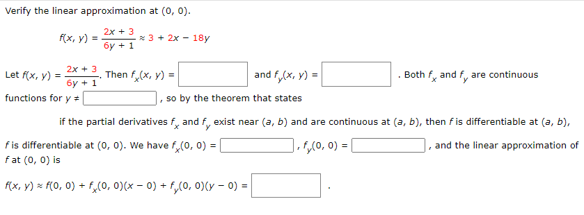 Solved Verify The Linear Approximation At 0 0