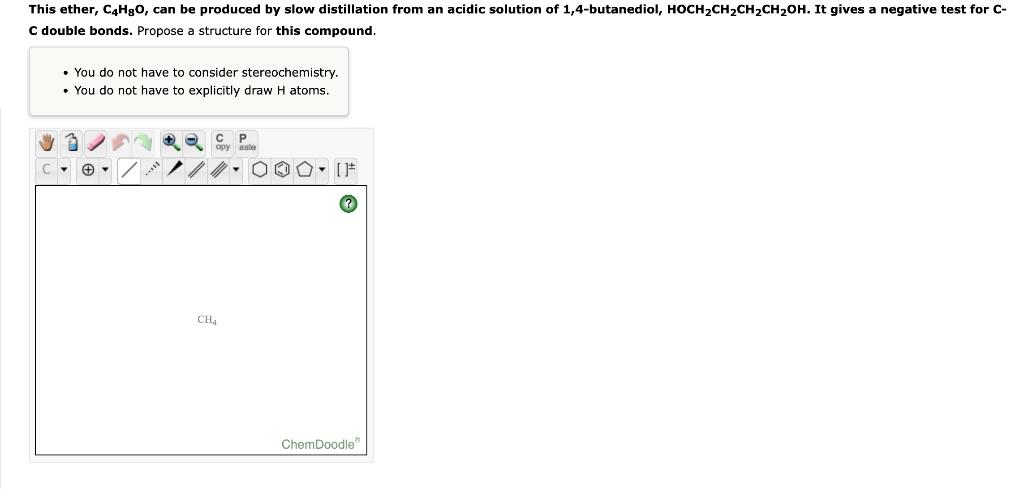 Solved This ether, C4H80, can be produced by slow | Chegg.com
