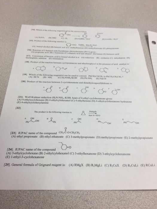 Solved Which of the following reagent (s) can be to convert | Chegg.com