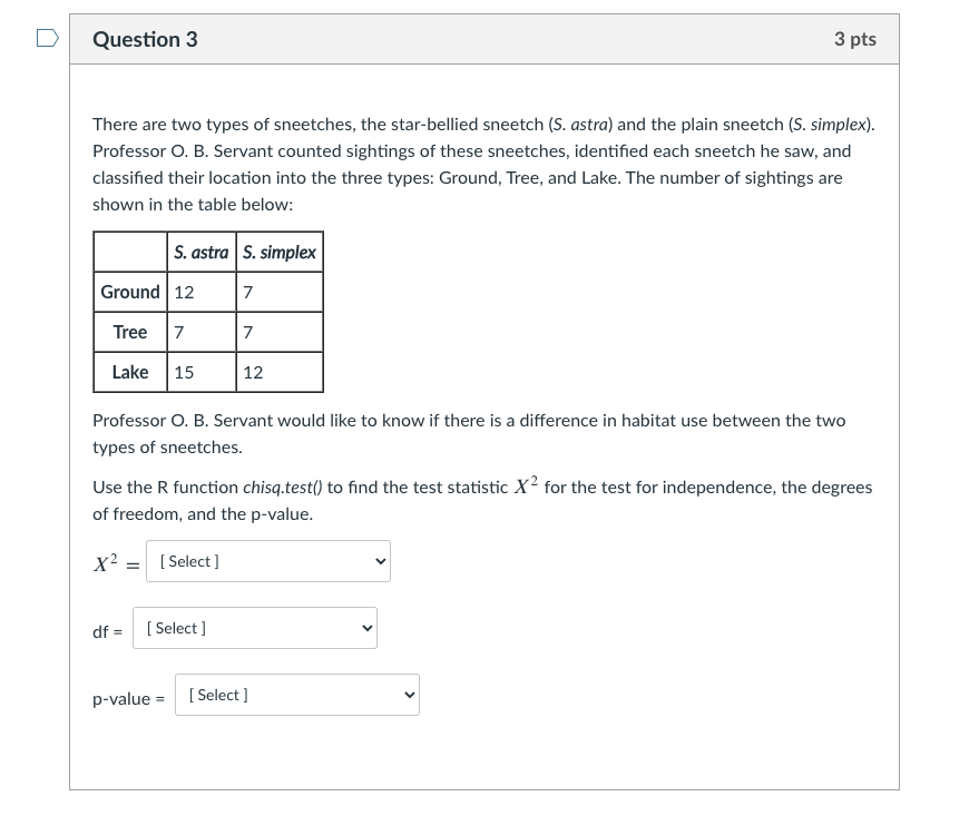 Solved Question 3 3 pts There are two types of sneetches, | Chegg.com