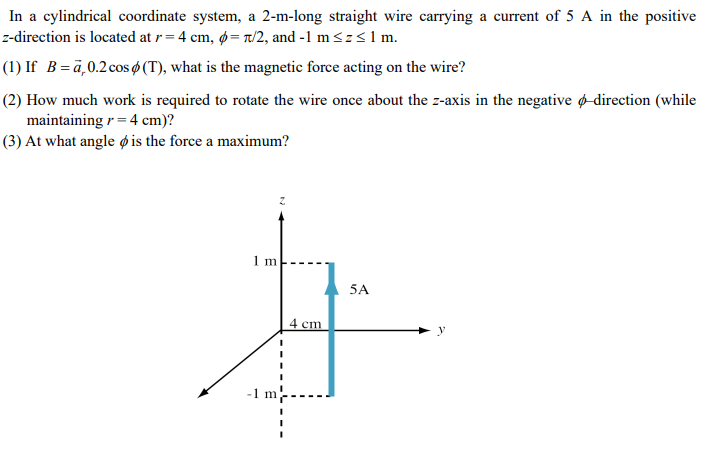 Solved In a cylindrical coordinate system, a 2-m-long | Chegg.com
