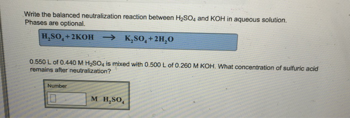 Solved Write the balanced neutralization reaction between | Chegg.com
