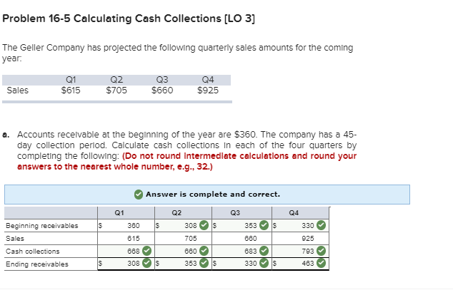 Solved Problem 16-5 Calculating Cash Collections (LO 3] The | Chegg.com